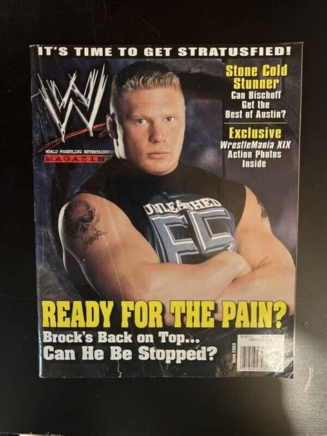 Mavin Wwe Magazine June 2003 Brock Lesnar Cover And Trish Stratus Poster