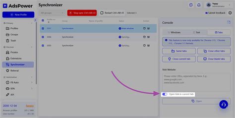How To Manage Browser Tabs In The Synchronizer Adspower