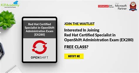 Red Hat Certified Specialist In OpenShift Administration Exam EX Free Class Waitlist