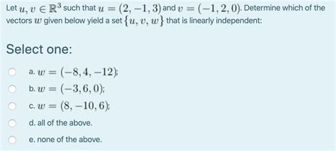 solved let u v er3 such that u 2 1 3 and v