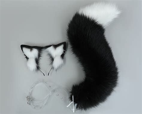 Set Of Black Fox Ears And Tailfox Ears Cosplay Anime Etsy