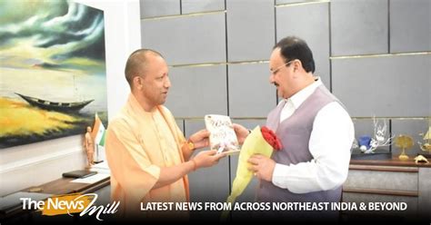 Up Cm Yogi Pays Courtesy Visit To Nadda In Delhi