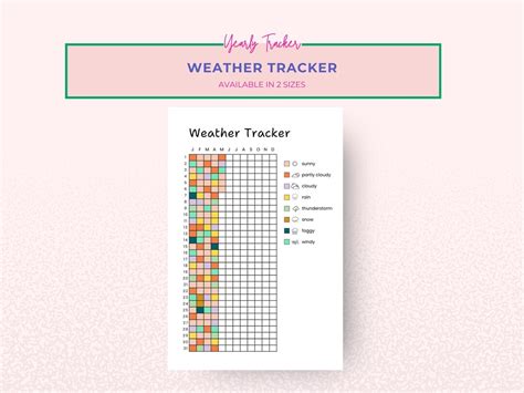 Weather Tracker Daily Weather Diary Printable Journal Pages Weather