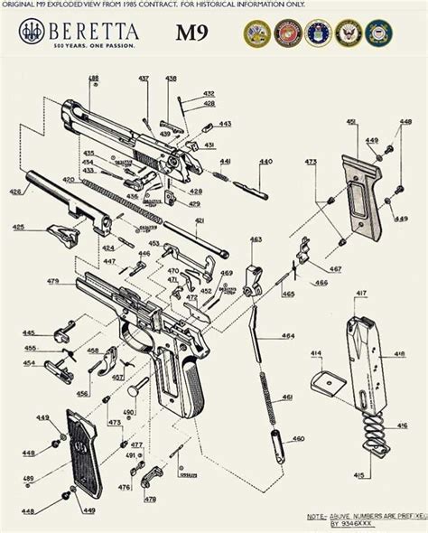 Explore The Inner Workings Of The Beretta 92fs With An Exploded Diagram