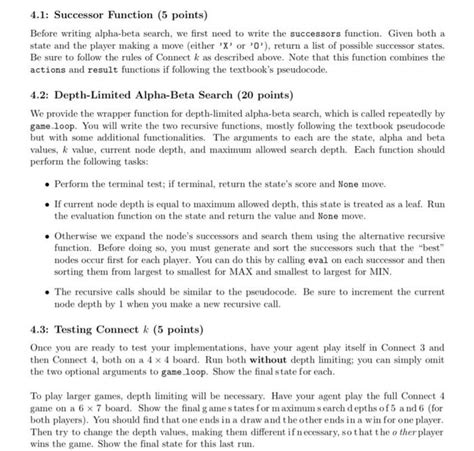 Solved Problem 4 Connect K 30 Points The Game Of Connect Chegg Com