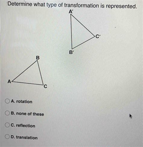 solved determine what type of transformation is represented a