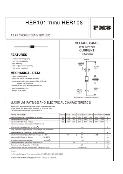 Her107 Datasheet Pdf Formosa Ms