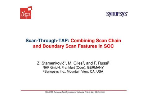 Ppt Scan Through Tap Combining Scan Chain And Boundary Scan Features
