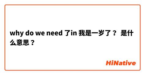 Why Do We Need 了in 我是一岁了？是什么意思？ 关于中文 简体（中文） Hinative