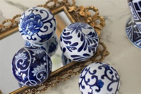 퀸스오브제 오리엔탈 블루 도자기 볼 오브제 6p 위시버킷