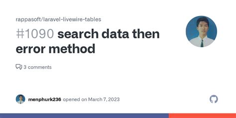 Search Data Then Error Method · Issue 1090 · Rappasoftlaravel