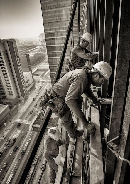 Trabalhadores Da Construção Civil Trabalhando Em Um Canteiro De Obras