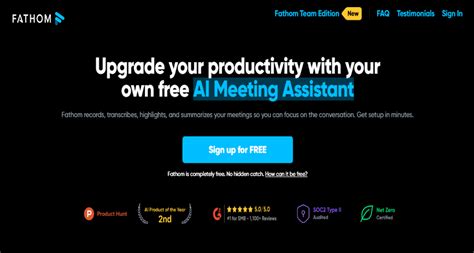 Fathom AI Meeting Assistant Top AI Tools