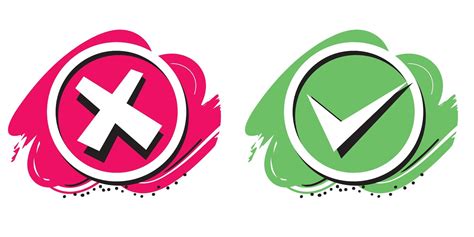 Premium Vector Vector Cross And Tick Yes And No True And False Accept And Reject Symbols For