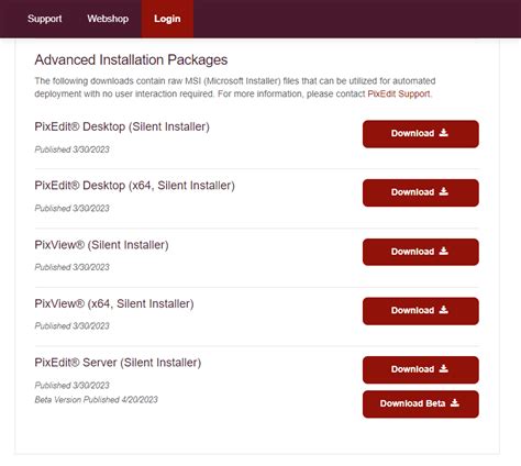 Silent Installer Desktop And Pixview Pixedit Help Center