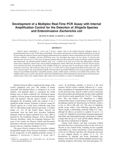 Pdf Development Of A Multiplex Real Time Pcr Assay With Internal Amplification Control For The