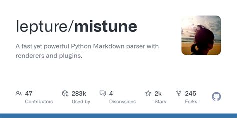 github lepture mistune a fast yet powerful python markdown parser