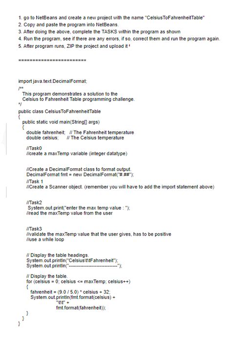 Solved 1 Go To NetBeans And Create A New Project With The Chegg