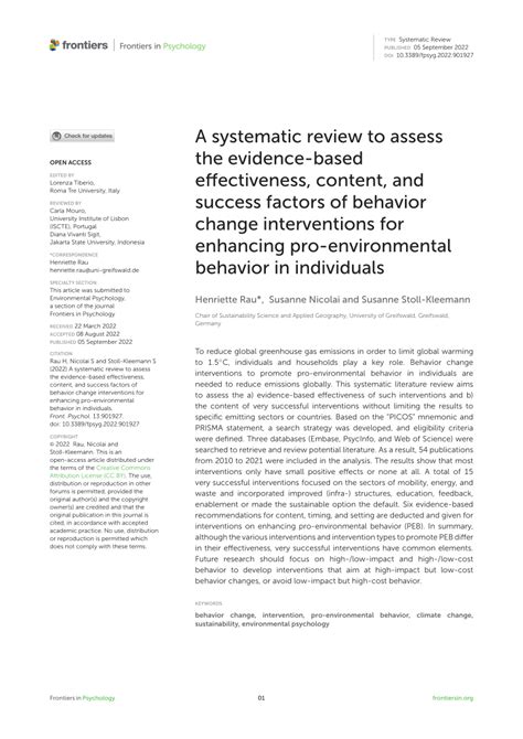 Pdf A Systematic Review To Assess The Evidence Based Effectiveness