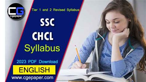 Ssc Chsl Syllabus Pdf 2023 Download Tier 1 And 2