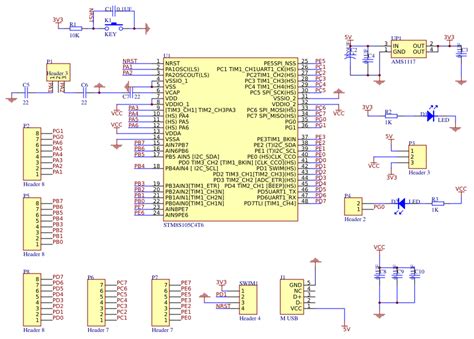 STM8S105 Minimum System Board EasyEDA Open Source Hardware Lab