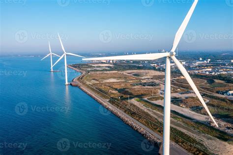 Vue Aérienne Des éoliennes Production Dénergie électrique écologique