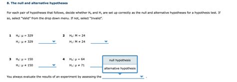 Solved 8. The null and alternative hypotheses For each pair | Chegg.com