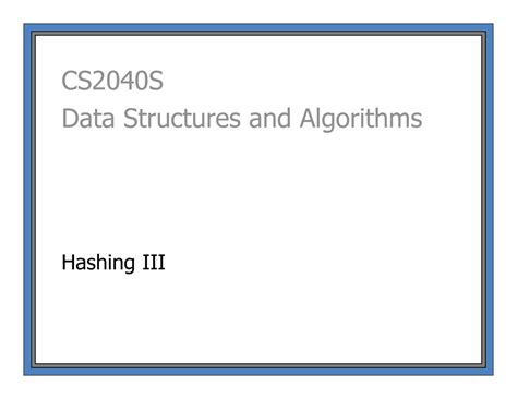 Hashing Part Of Cs S Data Structures And Algorithms Hashing