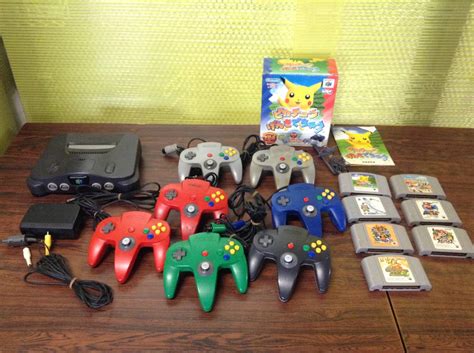 【やや傷や汚れあり】nintendo N64 Console 7controllers 7games Working 任天堂 N64 本体1台