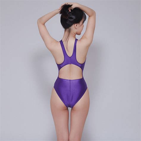 2022 New LEOHEX Sexy Satin Glossy Body Suit High Cut One Piece Swimwear