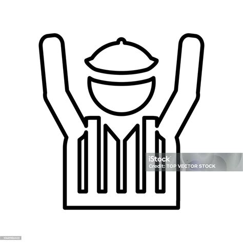 심판 개념 선 아이콘입니다 선형 심판 개념 개요 기호 디자인입니다 이 간단한 요소 그림 사용할 수 있습니다 웹 및 모바일 Ui Ux가 경쟁에 대한 스톡 벡터 아트 및 기타