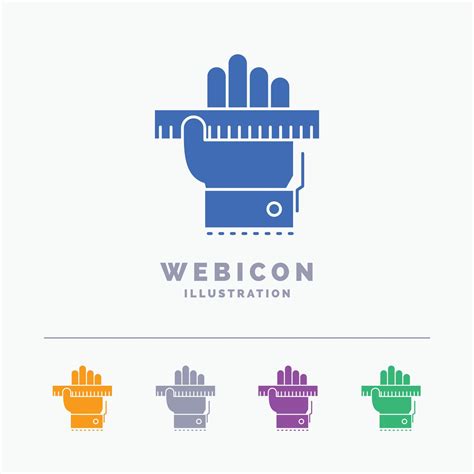 Education Hand Learn Learning Ruler 5 Color Glyph Web Icon Template