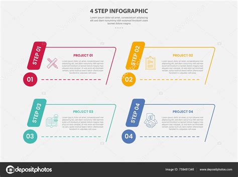 Points Template Infographic Outline Style Point Step Template Skew Slope Stock Vector By