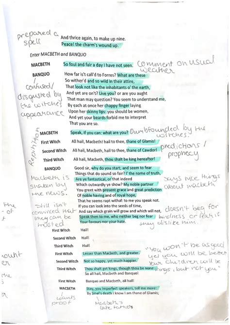 Macbeth Act 1 Fun Summary Analysis And Annotations English
