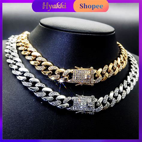 HYAKKI Ice Colar Masculino Hiphop Corrente Ice Pulseira Masculina 12mm