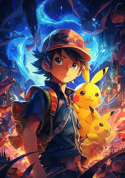 Premium Photo A Person Holding A Pikachu In Front Of A Fire