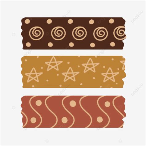 Pattern Warm Color Washi Tapes Pattern Washi Tapes Decoration Png