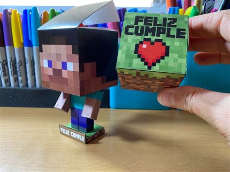 Como Hacer Un Regalo De CumpleaÑos De Minecraft 🎁 Manualidades De Papel