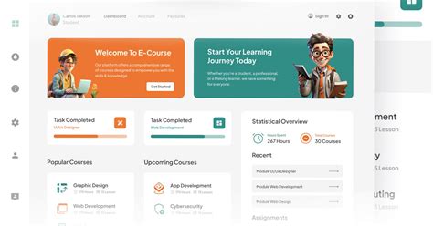 Online Course Dashboard App Ui Kits Template Websites Ux And Ui Kits Ft Dashboard And Ux