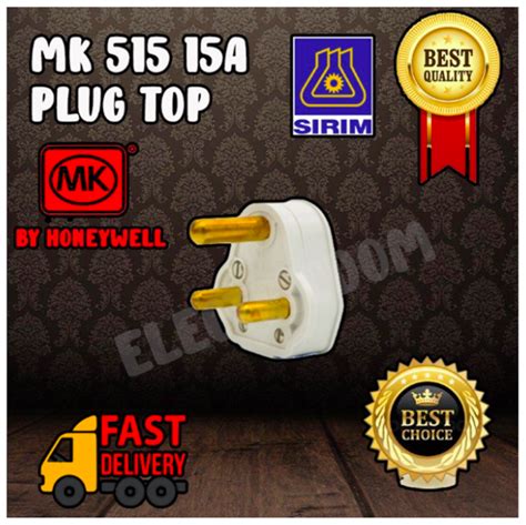MK 515 15A Unfused Plug Top SIRIM Approved White 250V SIRIM