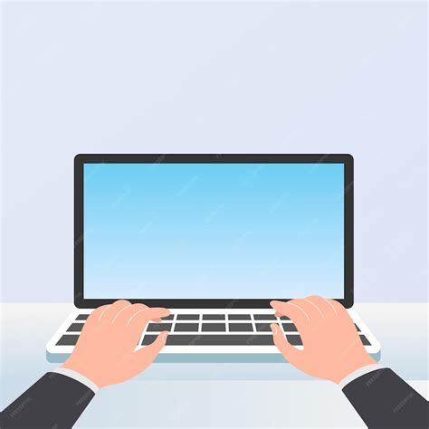 Premium Vector Hands Typing On Laptop Keyboard Working On Laptop