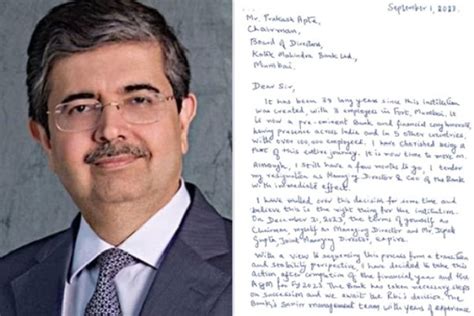 Uday Kotak Uday Kotak Resigns As Md And Ceo Of