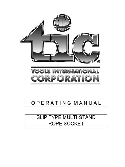 Slip Type Multi Strand Rope Socket Pdf