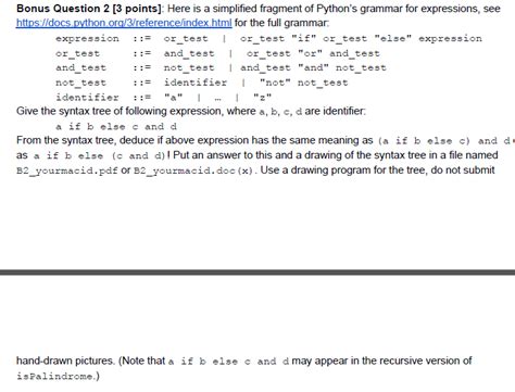 Here Is A Simplified Fragment Of Python S Grammar For Chegg