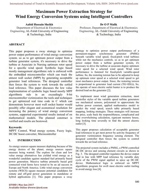 Pdf Maximum Power Extraction Strategy For Wind Energy Conversion Systems Using Intelligent