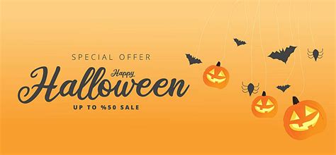 Spooky Halloween Lettering Featuring Spiders Bats And Pumpkins Boo