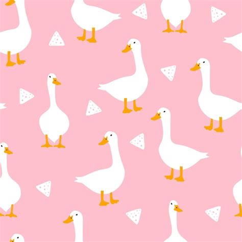 Premium Vector Ducks Seamless Pattern Minimalist Surface Design Funny