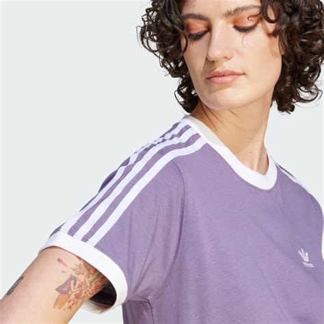 Adidas Adicolor Classics 3 Stripes Tee Purple Adidas Lk