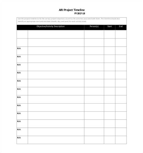 Project Timeline Template Free Word Templates