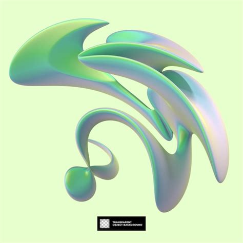 Premium Psd 3d Render Abstract Holographic Shape